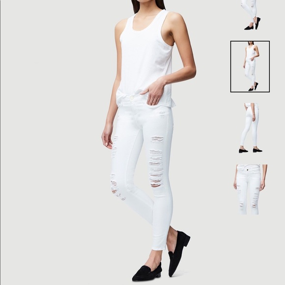 Frame Denim | Jeans | Frame Denim Le Color Skinny Ripped White Jean ...
